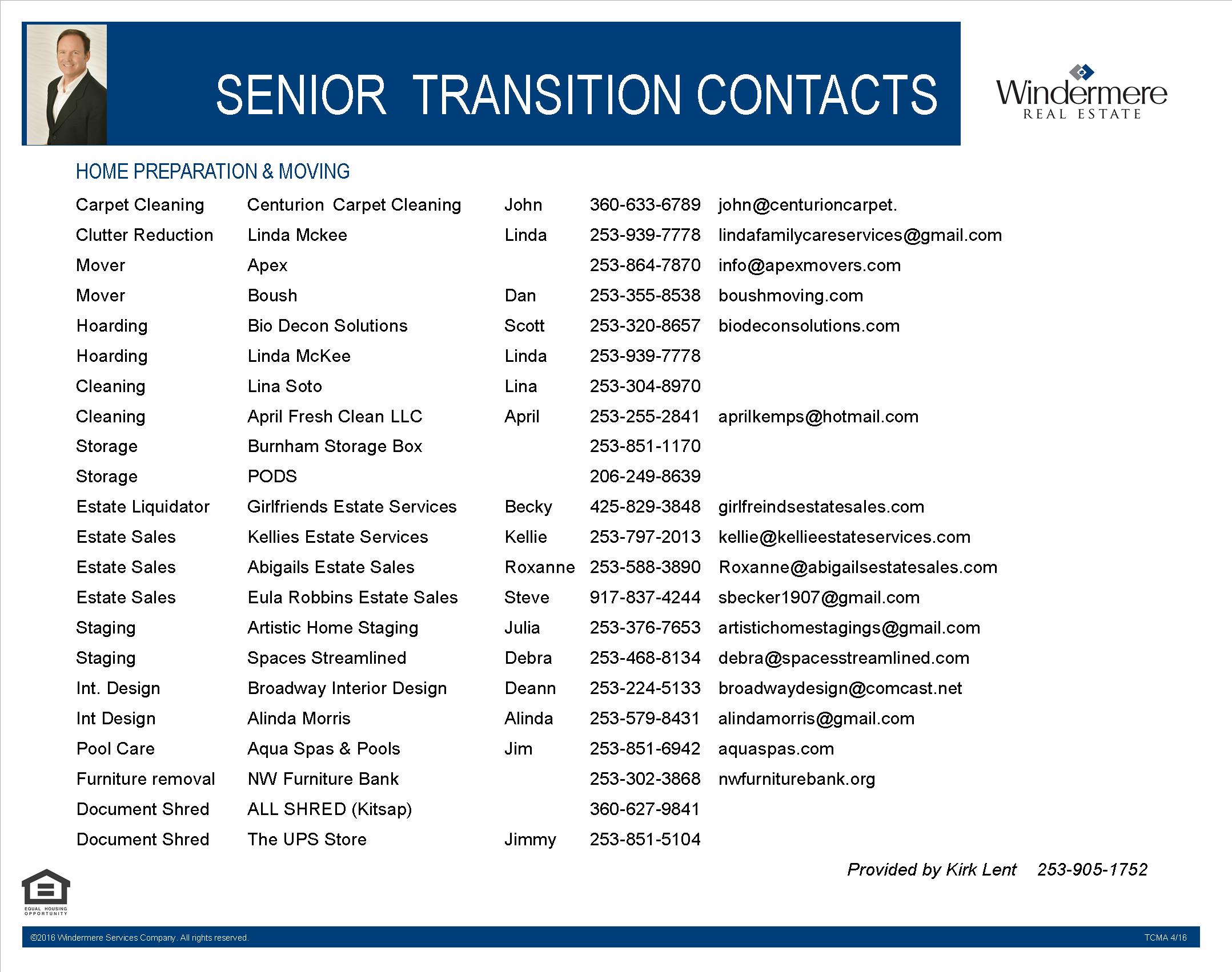 Senior Transition Resources | Kirk Lent